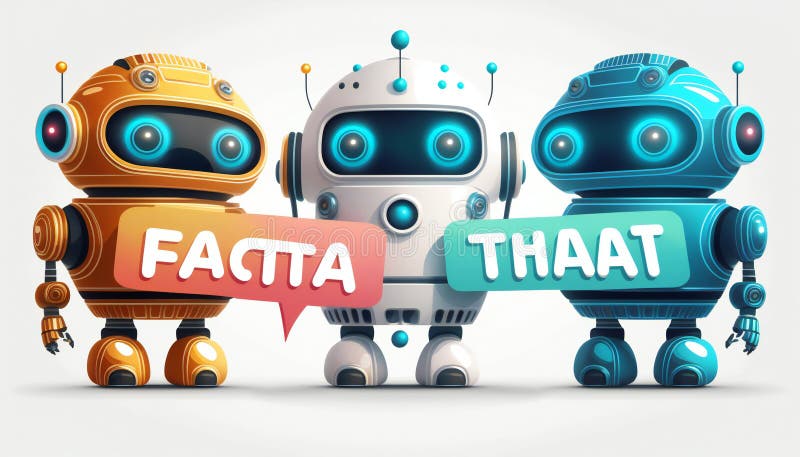 Chat Bot Cartoon Artificial Intelligence Concept, Cute Character and ...