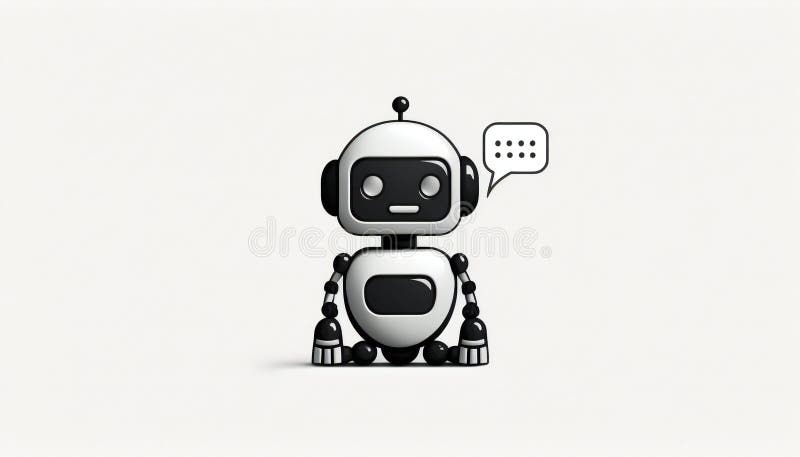 Chat Bot Cartoon Artificial Intelligence Concept, Cute Character and ...