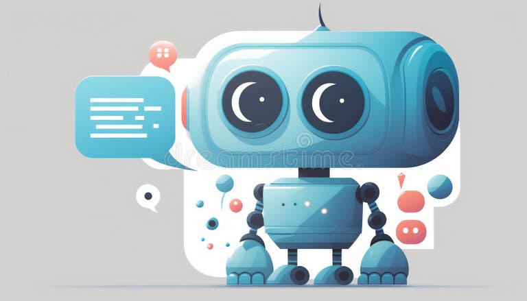 Chat Bot Cartoon Artificial Intelligence Concept, Cute Character and ...