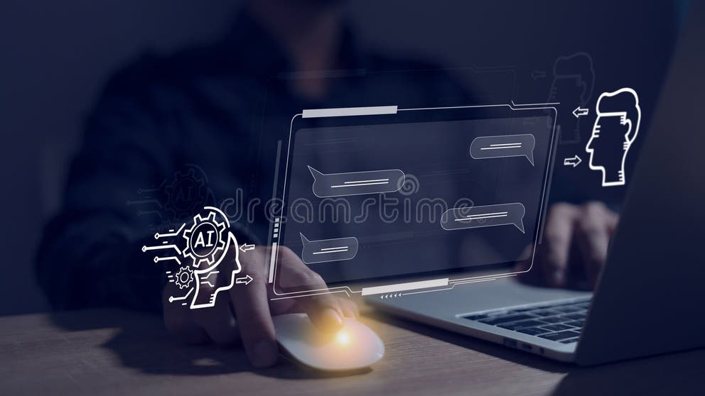 Chat Bot Chats with AI or Artificial Intelligence Technology ...