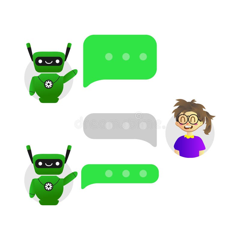 Chat Bot Chatting Illustration Vector Stock Vector - Illustration of ...