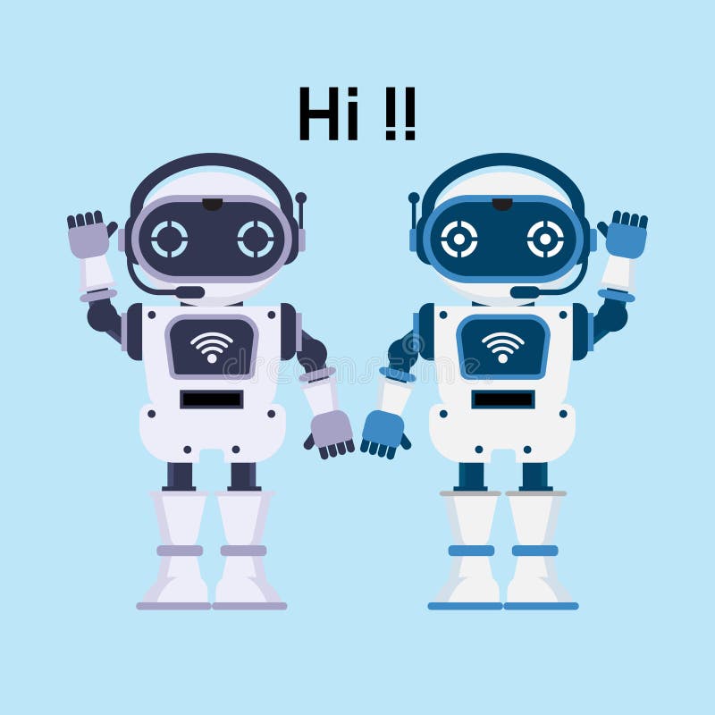 Chat Bot in Flat Style. Vector Cartoon Illustration Stock Vector ...
