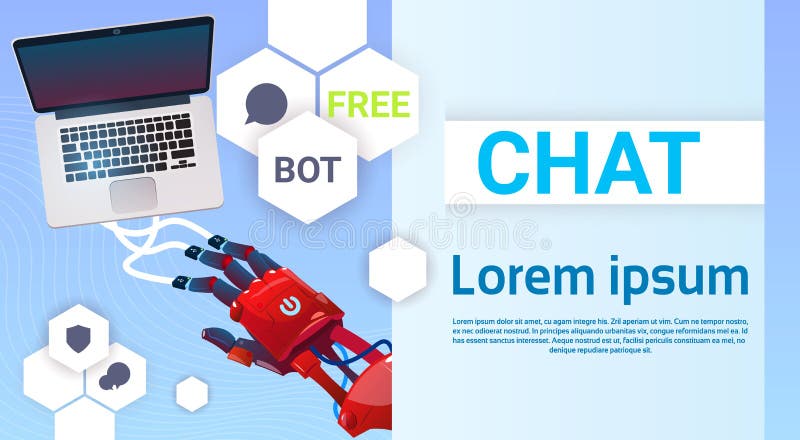Chat Bot Hands Using Laptop Computer, Robot Virtual Assistance of ...