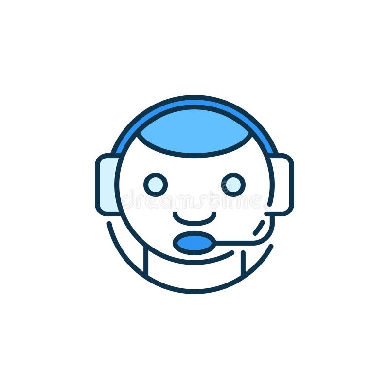 Chat Bot with Headset Vector Chatbot Concept Colored Icon Stock ...