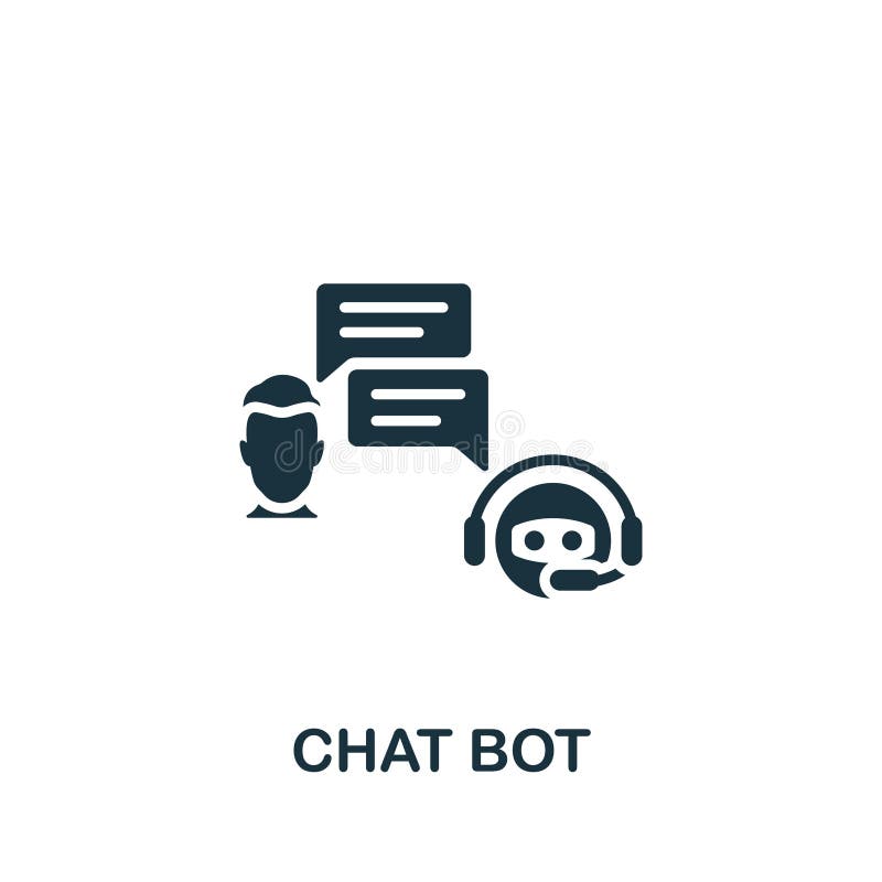 Chat Bot Icon. Monochrome Simple Sign from Speech Collection Stock ...