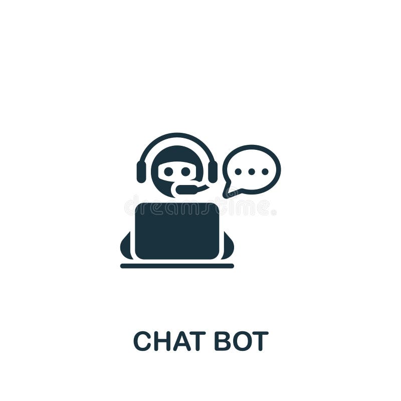 Chat Bot Icon. Monochrome Simple Icon for Templates, Web Design and ...