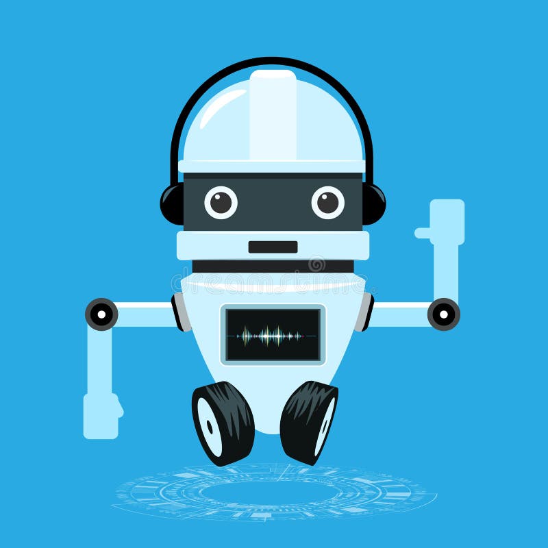 Chat Bot Icon with Speech Sound Wave Screen. Talking Virtual Assistant ...