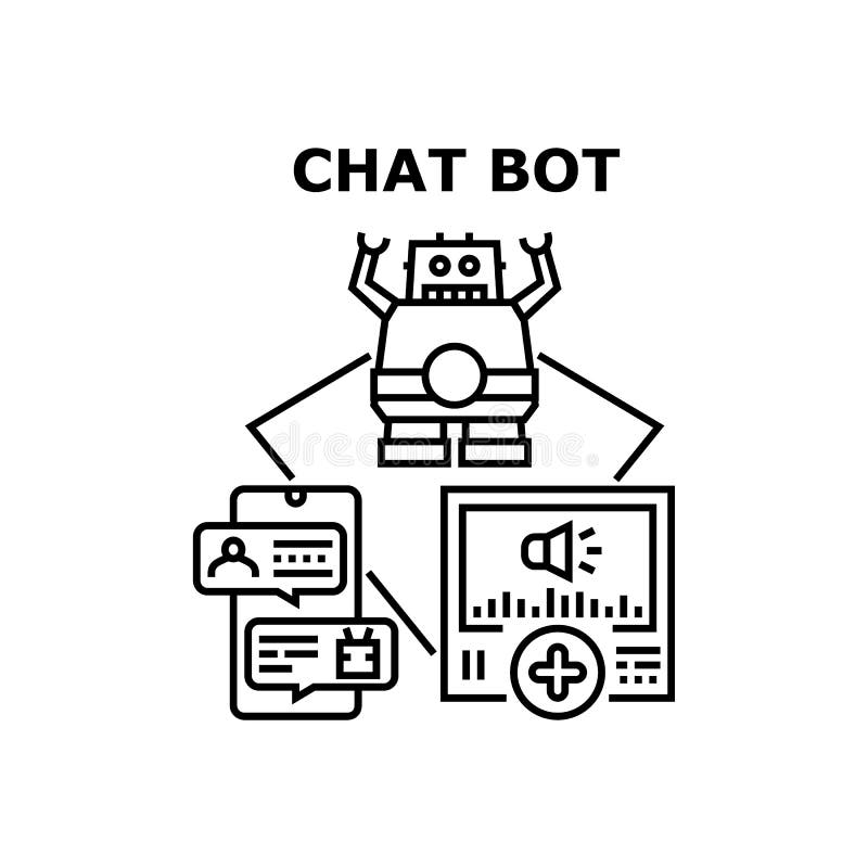 Chat Bot Icon Vector Illustration Stock Vector - Illustration of ...