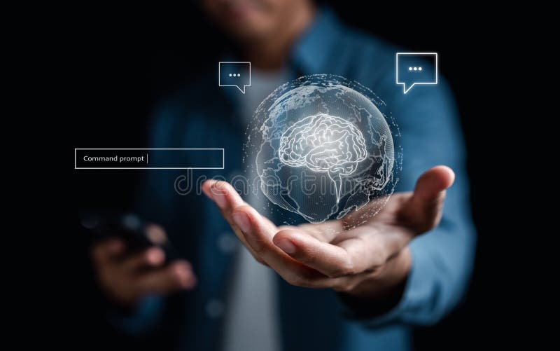 Chat Bot Intelligence Ai. Businessman Using Chat in Smartphone Chat ...