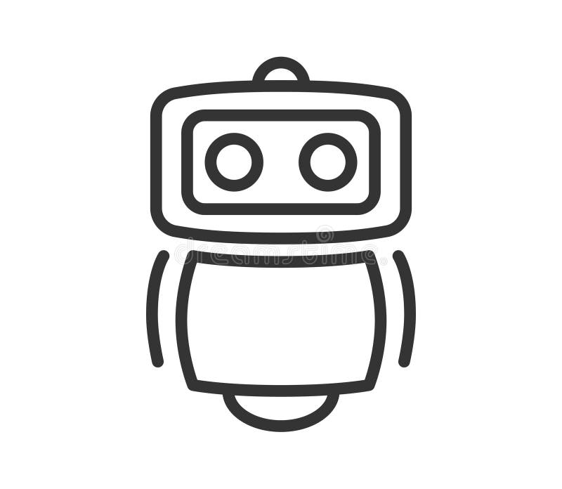 Chat Bot Line Icon stock illustration. Illustration of isolated - 357206436