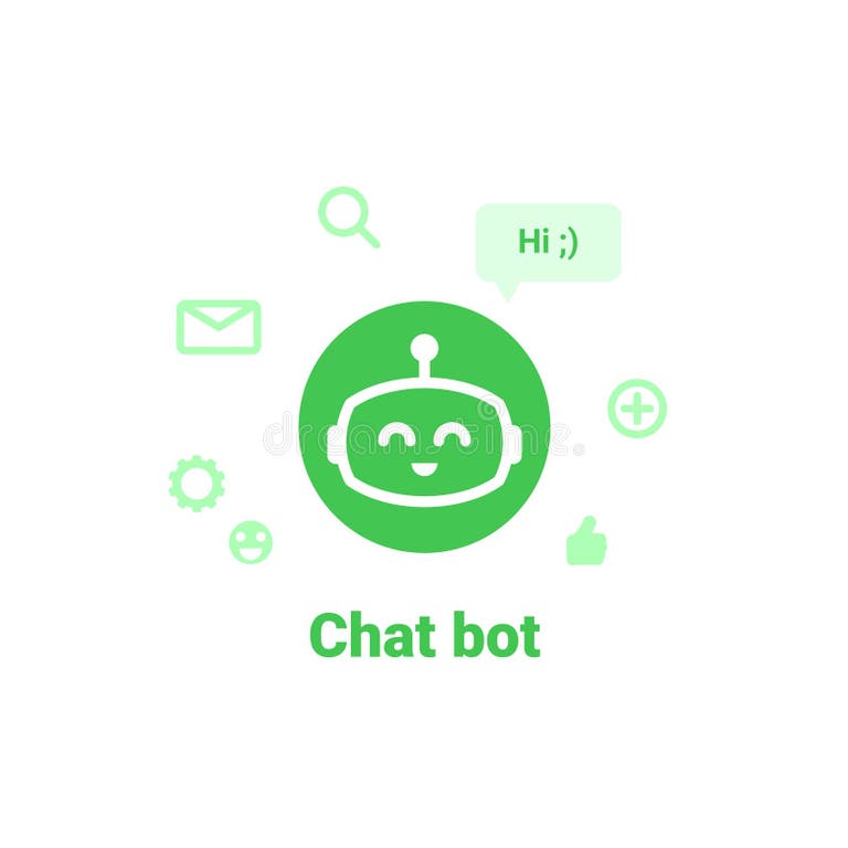 Chat Bot Logo Design Concept. UI UX Element for Web Design Stock Vector ...