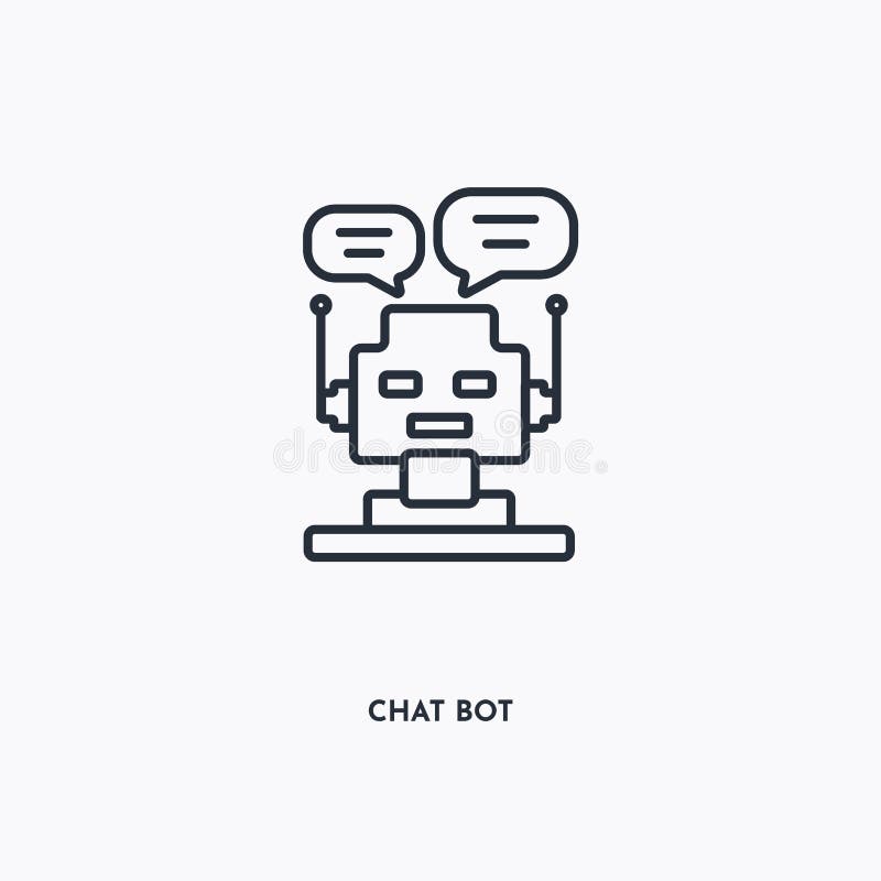 Chat Bot Outline Icon. Simple Linear Element Illustration. Isolated ...