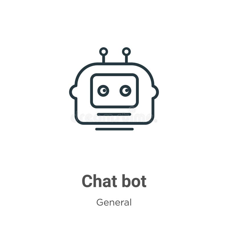 Chat Bot Outline Vector Icon. Thin Line Black Chat Bot Icon, Flat ...