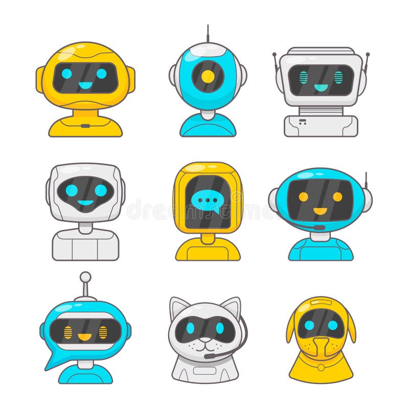 Chat Bot Robot Concept. Futuristic Machine Character. Virtual Chat Help ...