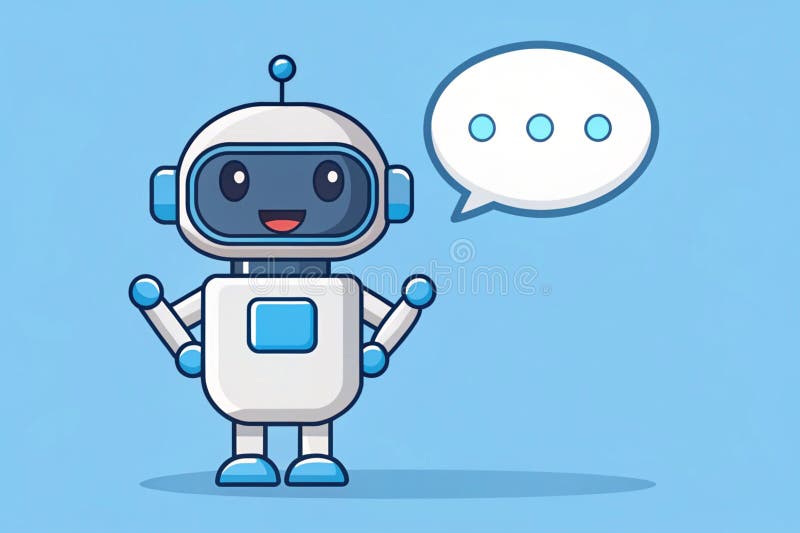 Chat Bot Robot Flat Cartoon Speak Bubble Voice Support Service Chat ...