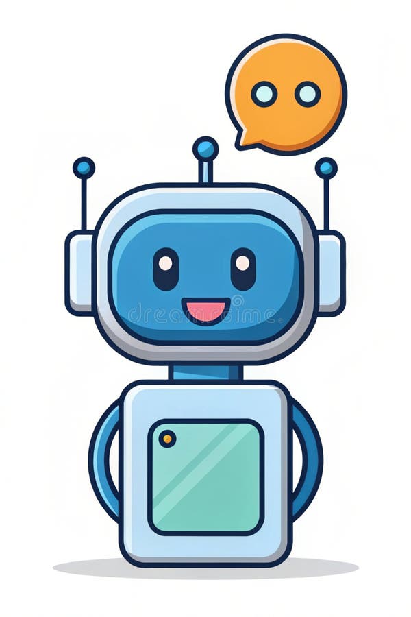 Chat Bot Robot Flat Cartoon Speak Bubble Voice Support Service Chat ...