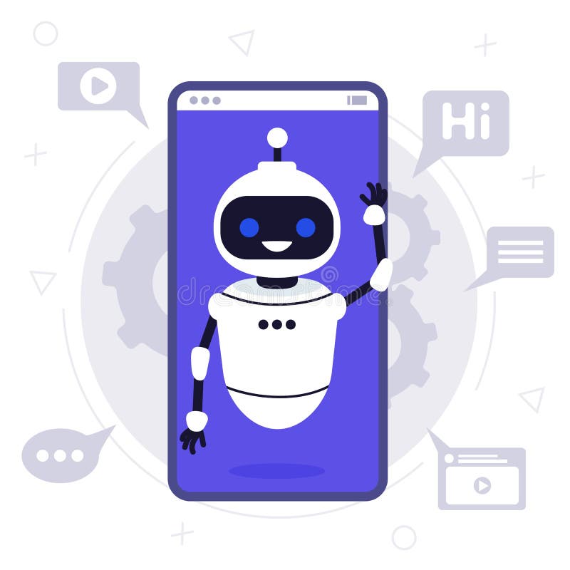 Chat Bot Robot Say Hi Vector Flat Cartoon Character Illustration Stock ... Chat Bot Robot Say Hi Vector Flat Cartoon Character Illustration Stock ...