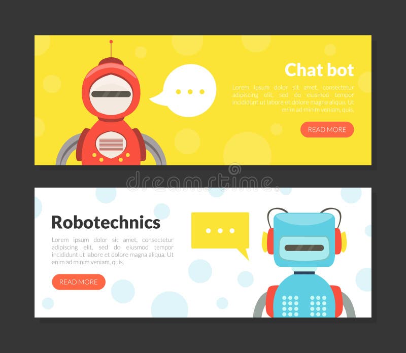 Chat Bot, Robotechnics Landing Page Templates Set, Cute Friendly ...