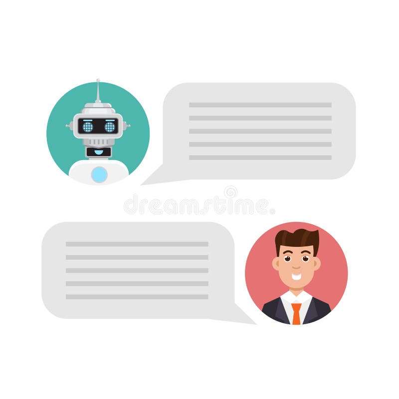 Chat Bot in Speech Bubble. Support Service Robot Icon Stock Vector ...