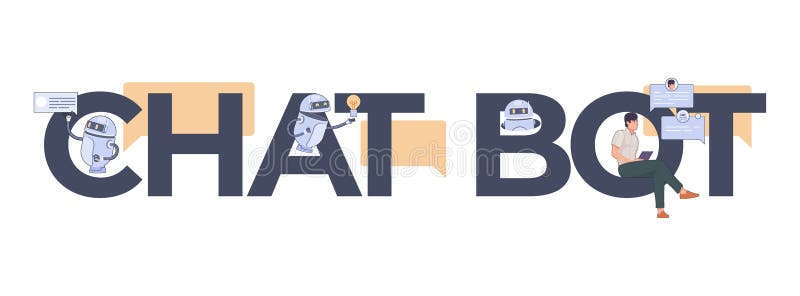 Chat Bot Text Composition stock illustration. Illustration of social ...