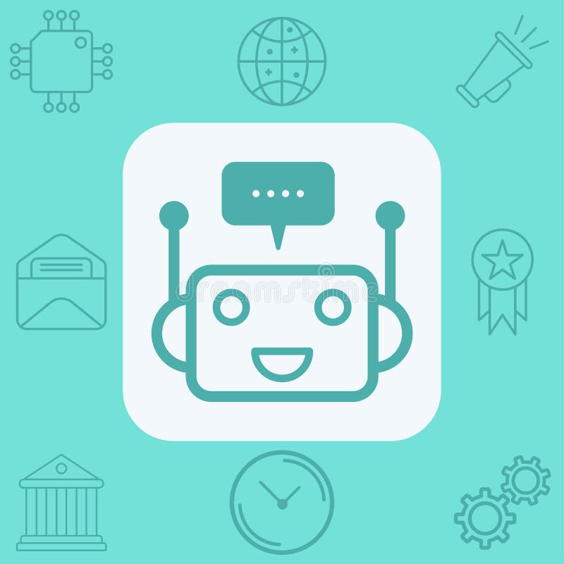 Chat Bot Vector Icon Sign Symbol Stock Illustration - Illustration of ...