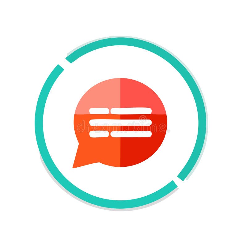 Chat Box in Blue Circle Vector Illustration Stock Vector - Illustration ...