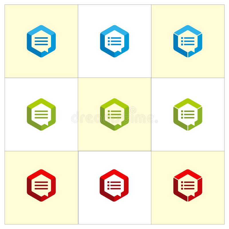 Chat Box with Text Inside it Logo Icon Design Set Stock Vector ...