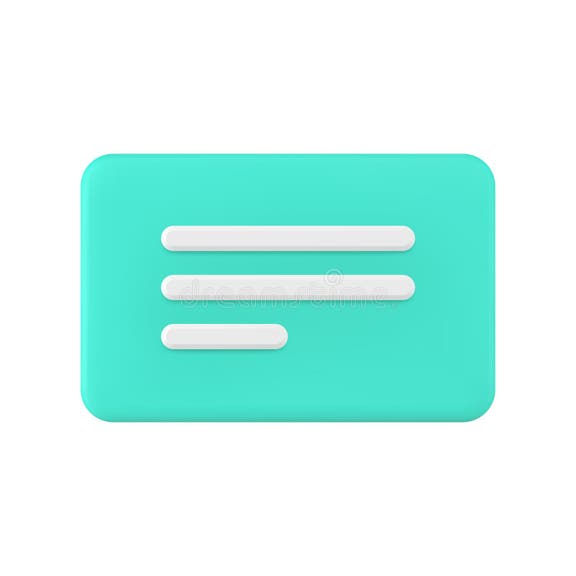 Chat Box with Text Green Rectangular Button Internet Notification 3d ...