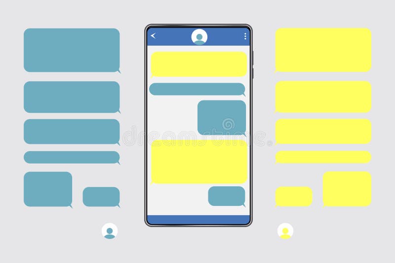 Chat Box. UI Interface Messages. Vector Messenger Background. Phone ...