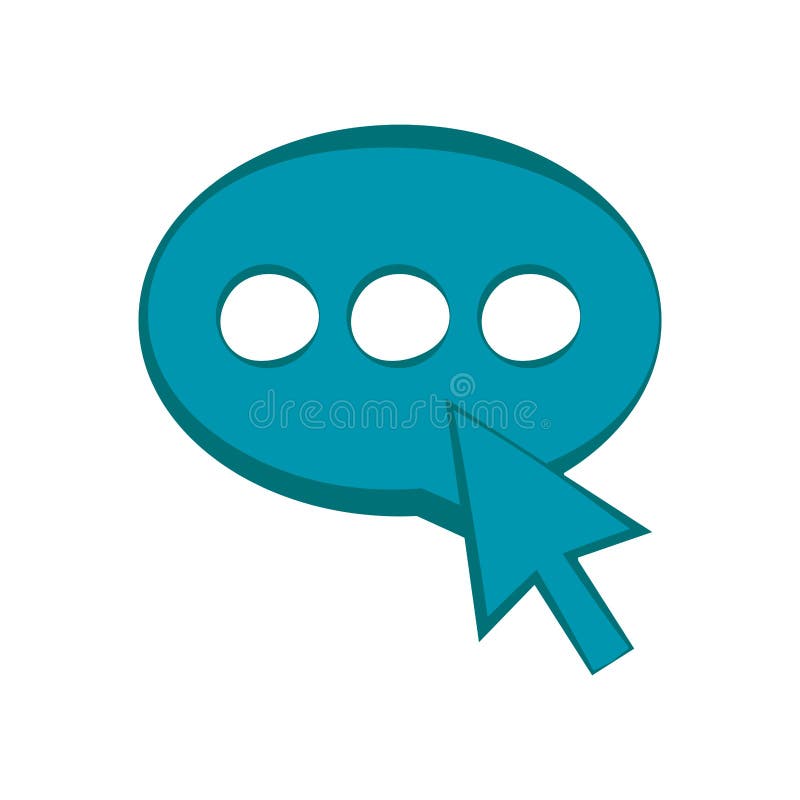 Chat bubble with arrow stock vector. Illustration of computer - 133515311