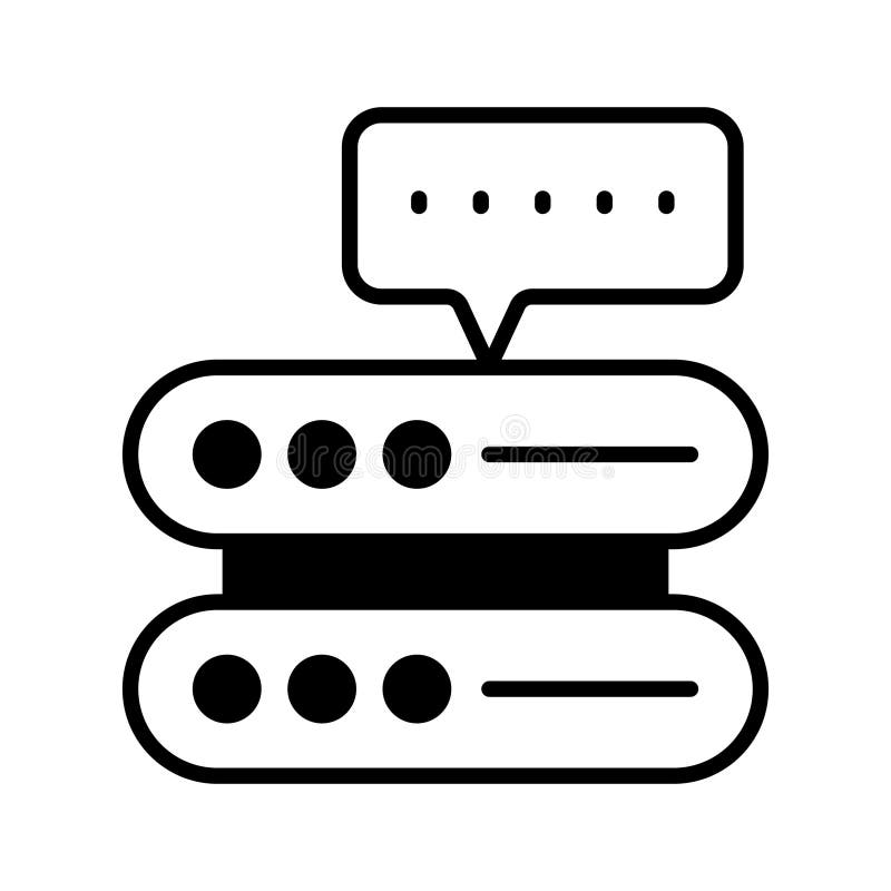Chat Bubble with Data Server Showing Concept Vector of Server ...