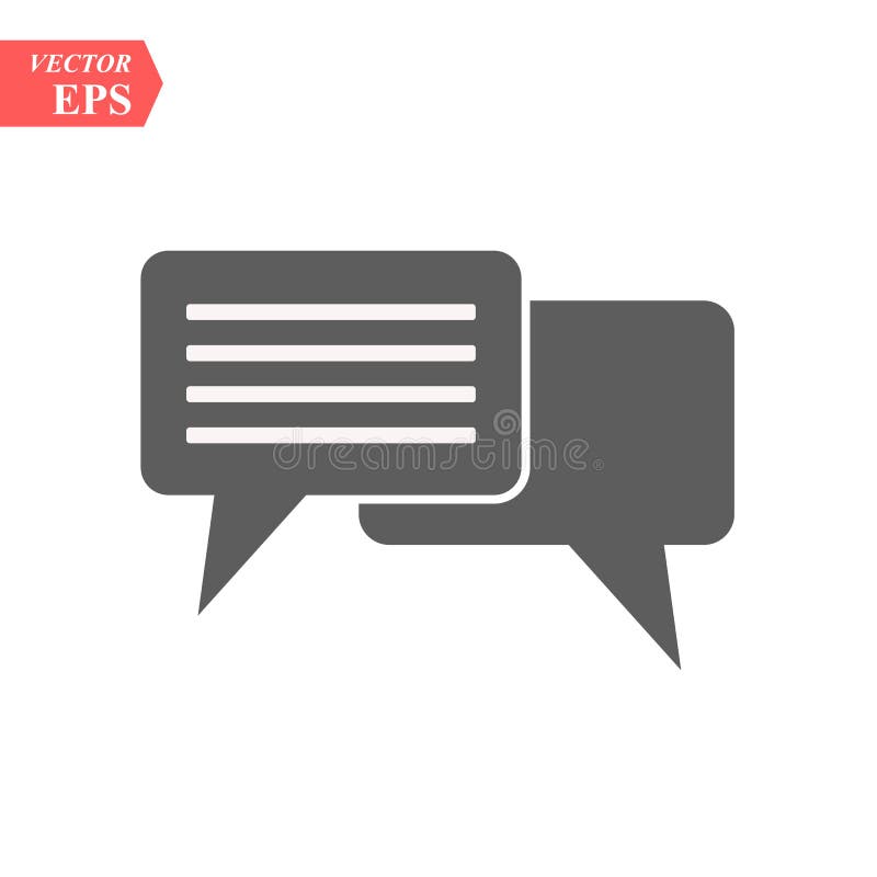 Chat Bubble, Dialog Box Isolated Flat Web Mobile Icon, Vector Sign ...