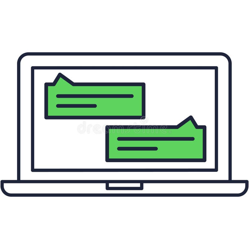 Chat Bubble Dialogue on Computer Icon Vector Stock Vector ...