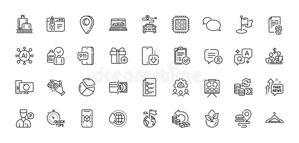 Chat Bubble, Engineering Team and Cloakroom Line Icons Pack. for Web ...