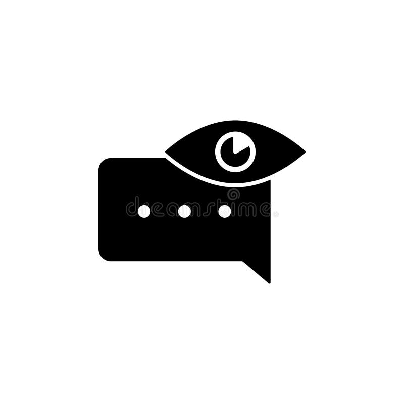 Chat Bubble Eye Read Icon. Simple Connection Sign Icons for Ui and Ux ...