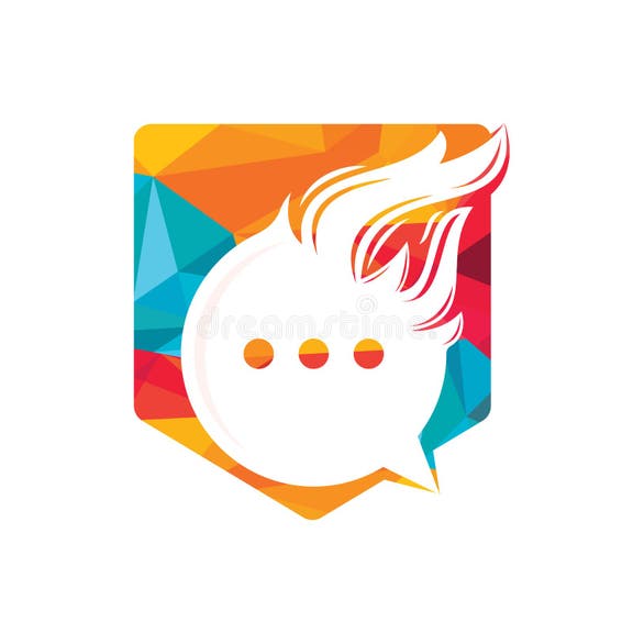 Fire Chat Vector Logo Design. Flame Talk Logo Design. Stock Vector ...