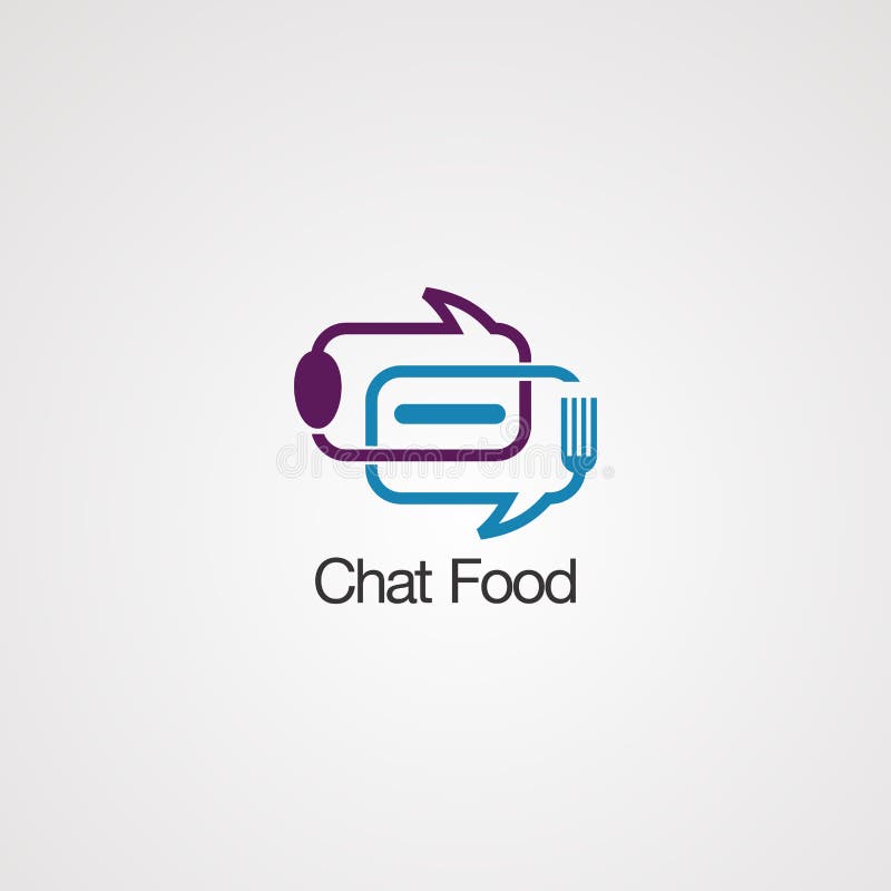 Chat Bubble Food Logo Vector, Icon, Element, and Template for Company ...