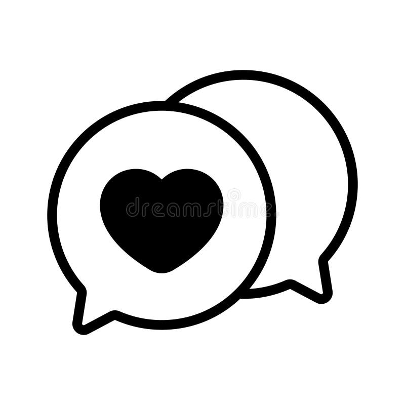 Chat Bubble with Heart Showing Concept of Romantic Chat Stock Vector ...