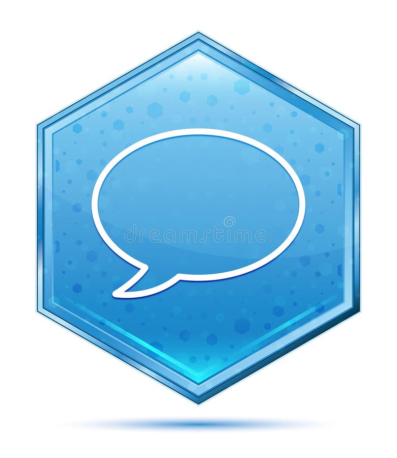 Chat Bubble Icon Abstract Light Cyan Blue Hexagon Pattern Background ...