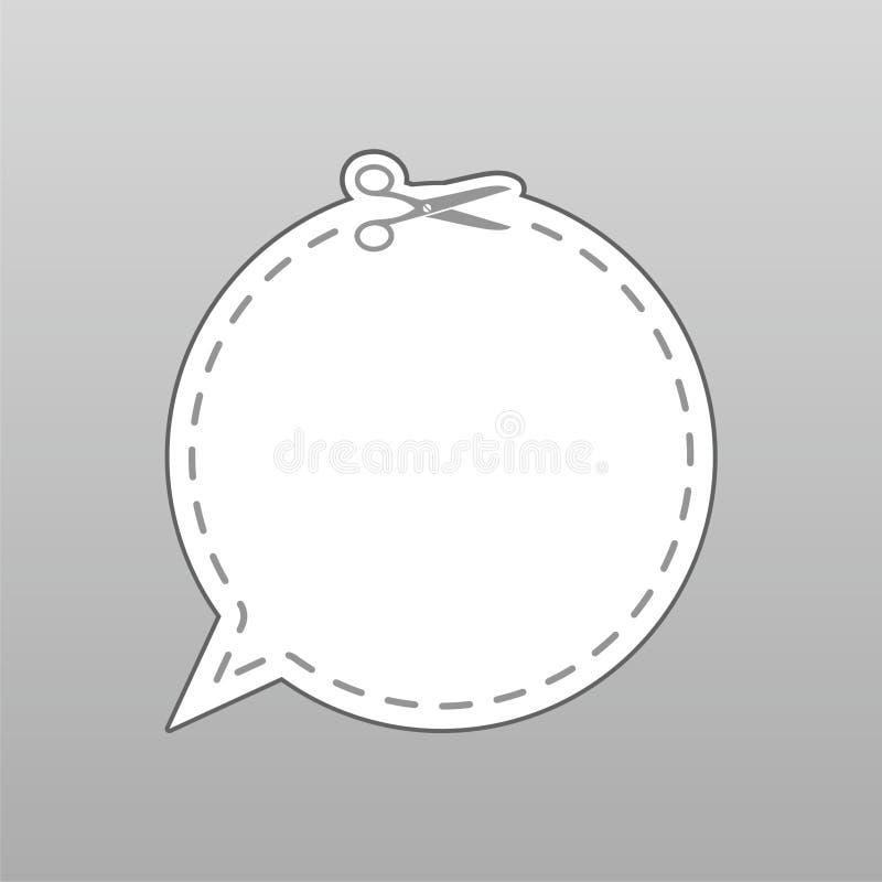 Chat Bubble Icon Cut from Sheet of Paper Stock Vector - Illustration of ...