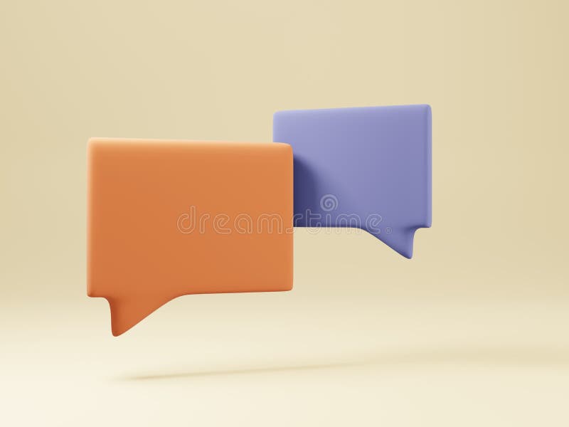 Chat Bubble Icon 3d Render Illustration. Three-dimensional Floating ...