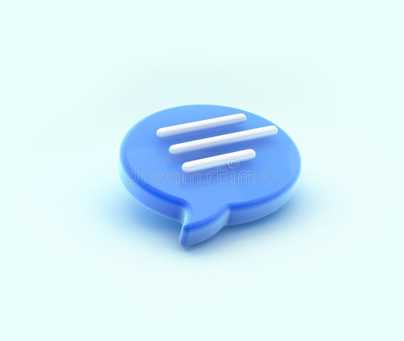 Chat Bubble Icon 3d Rendering. Concept of Social Media Messages, SMS ...