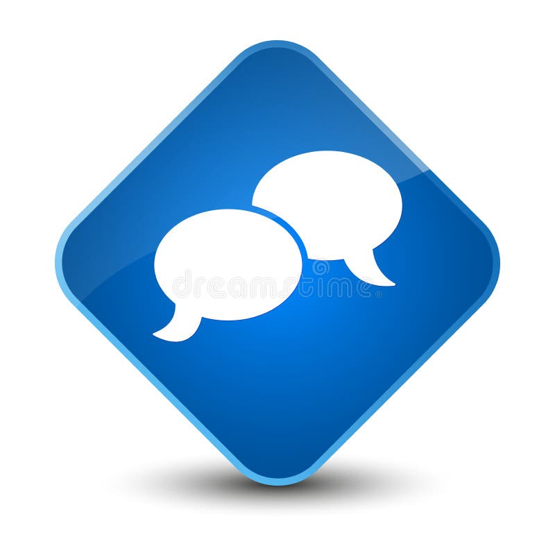Chat Bubble Icon Elegant Blue Diamond Button Stock Illustration ...