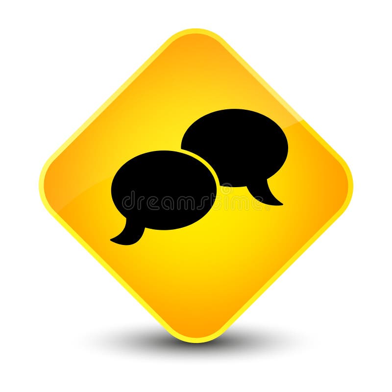 Chat Bubble Icon Elegant Yellow Diamond Button Stock Illustration ...