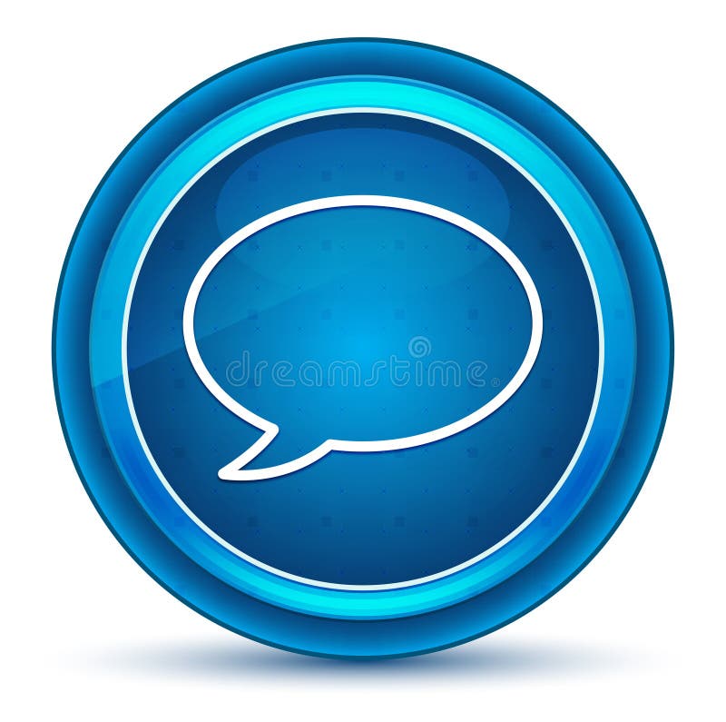 Chat Bubble Icon Eyeball Blue Round Button Stock Illustration ...