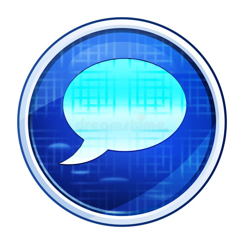 Chat Bubble Icon Futuristic Blue Round Button Vector Illustration Stock ...