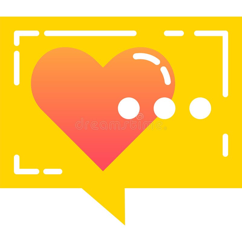 Chat Bubble Icon with Heart Comment Vector Stock Vector - Illustration ...