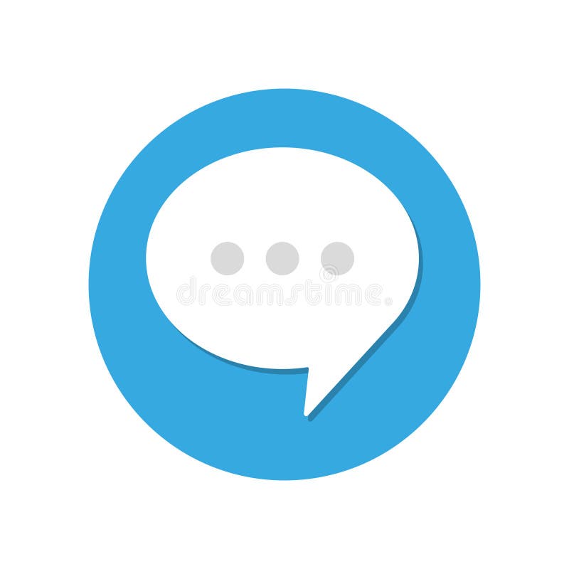 Chat Bubble Icon. Message Symbol with Ellipsis. Blue and White Vector ...