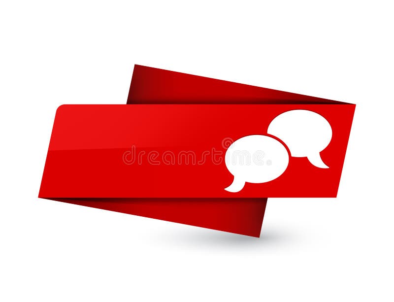 Chat Bubble Icon Premium Red Tag Sign Stock Illustration - Illustration ...
