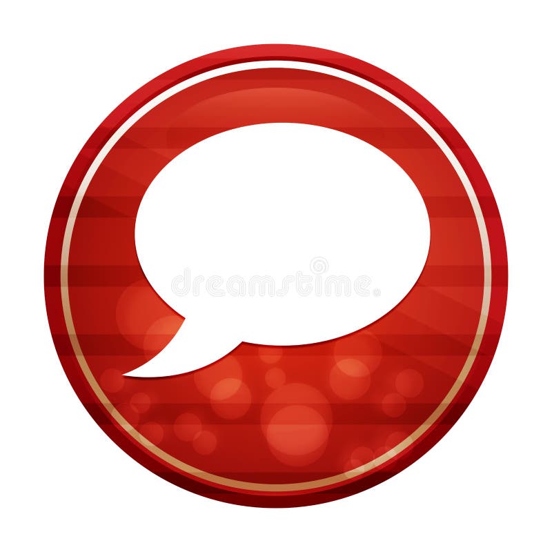 Chat Bubble Icon Realistic Diagonal Motion Red Round Button ...